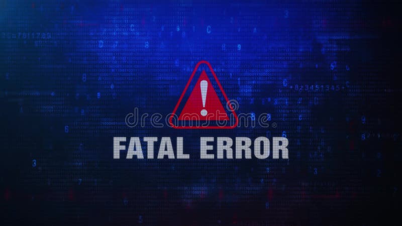 Fatal Error Warning Error Alert Text on Computer Screen Stock Video - Video of connection ...