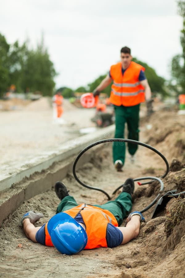 Fatal Injury in the Workplace Stock Photo - Image of labourer, laborer ...