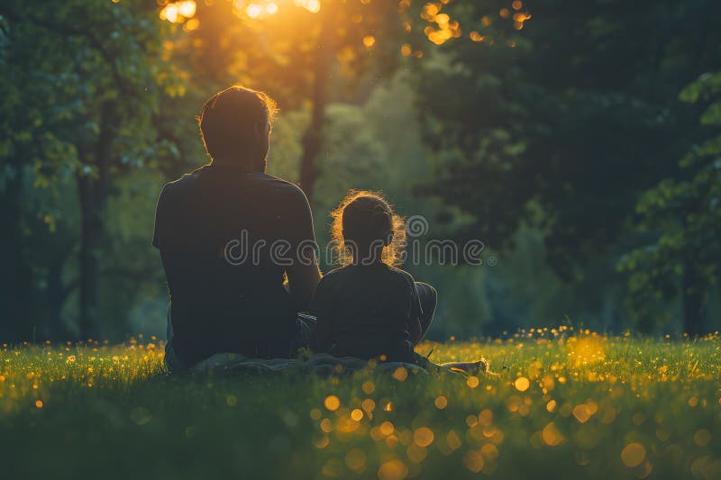 A Fater is Playing with His Father in the Park in Backside View High ...
