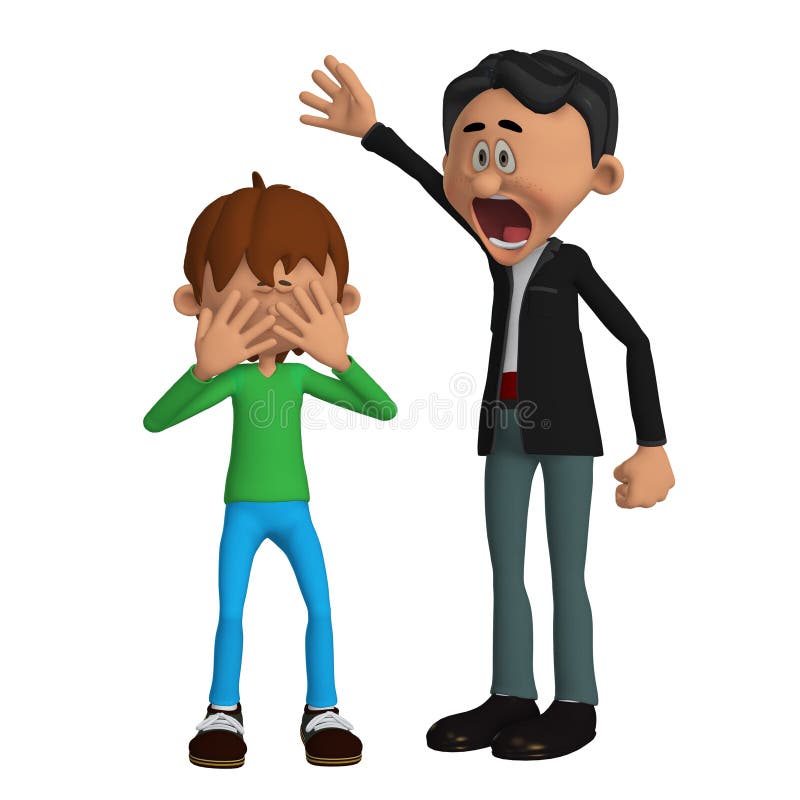 Father angry with a child stock illustration. Illustration of conflict ...