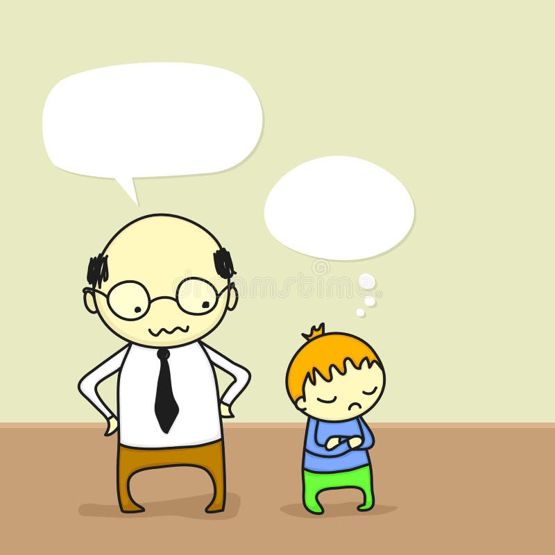 Father Scold and Shout at His Son Stock Illustration - Illustration of ...