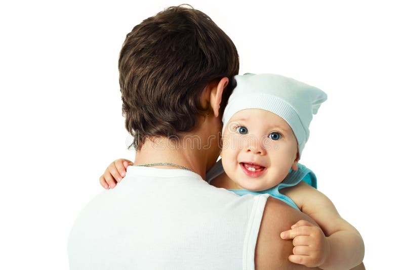 Father with a baby stock photo. Image of cheerful, isolated - 10110786