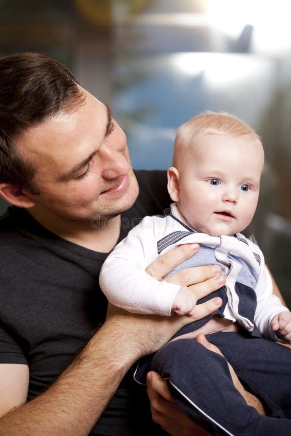 Father and baby boy stock image. Image of attractive - 69157047