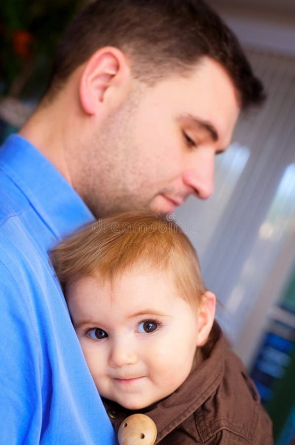 Father and Baby Girl in Garden Stock Photo - Image of fist, childhood ...