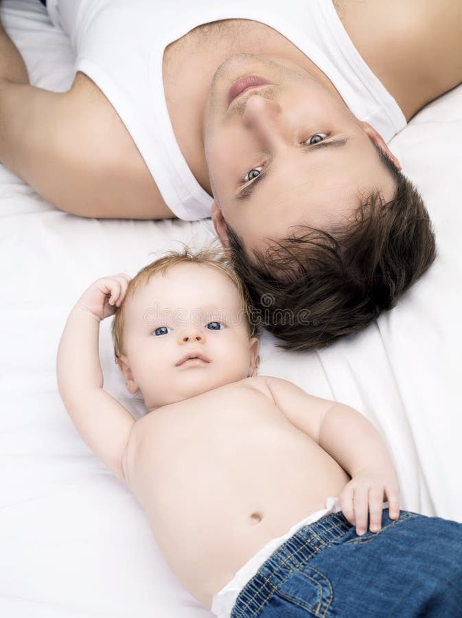 Father and baby stock image. Image of fatherhood, happiness - 58170373