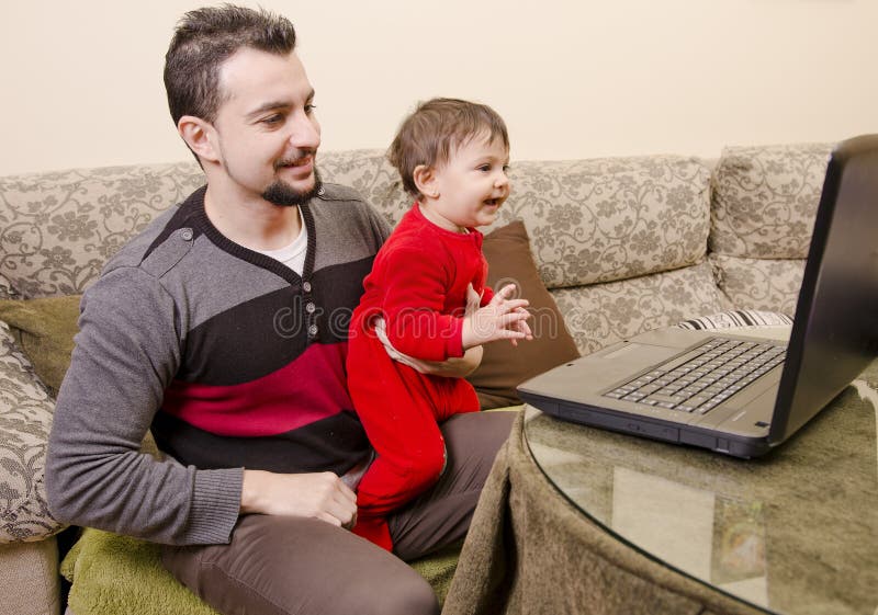 Father and baby stock image. Image of homeroom, share - 36449093