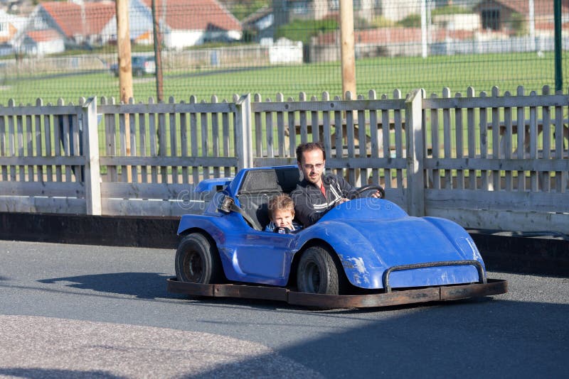 Father and Child Having Fun on a Go Cart Stock Image - Image of motor ...