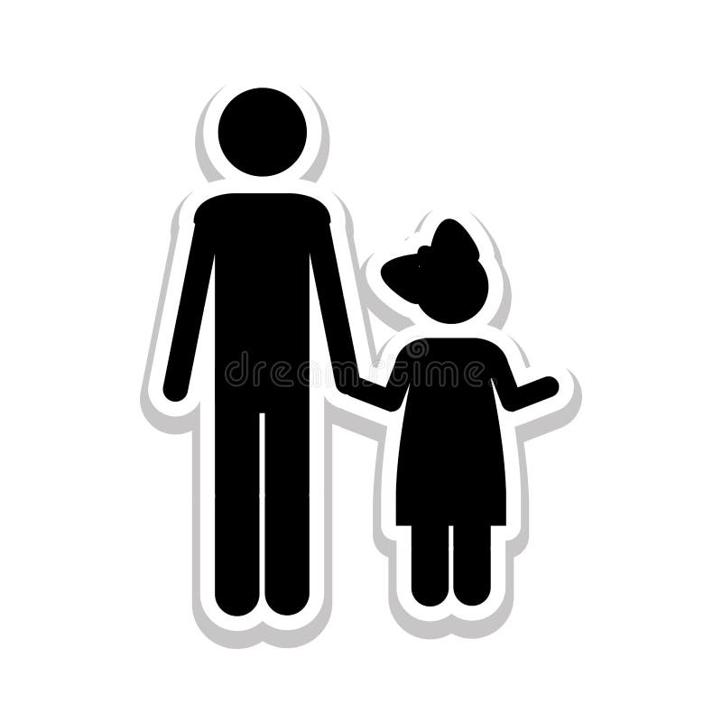 Father and Child Icon Pictogram Image Stock Vector - Illustration of ...
