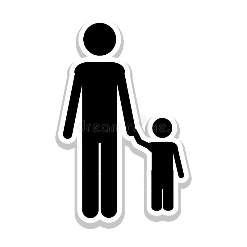 Father and Child Icon Pictogram Image Stock Vector - Illustration of ...