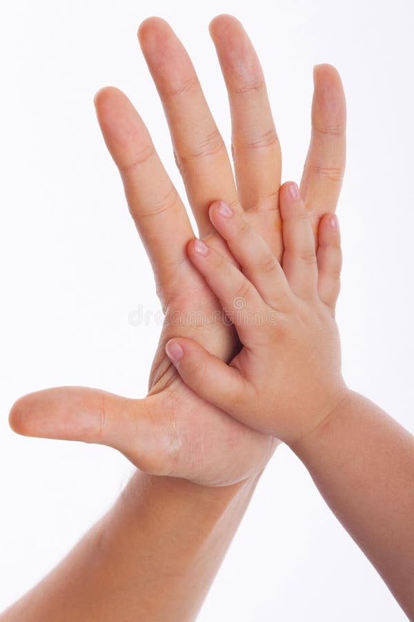 Father and Child Making Hi-five Gesture Stock Image - Image of male ...