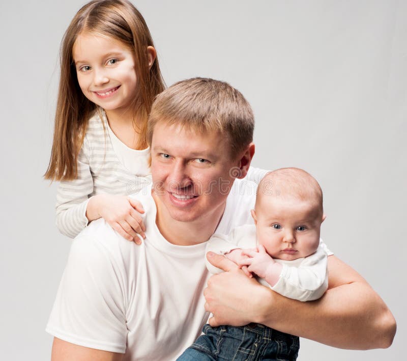 Father with children stock photo. Image of childhood - 37527718
