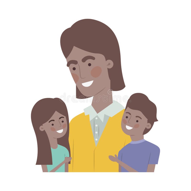 Father with Children Avatar Character Stock Vector - Illustration of ...
