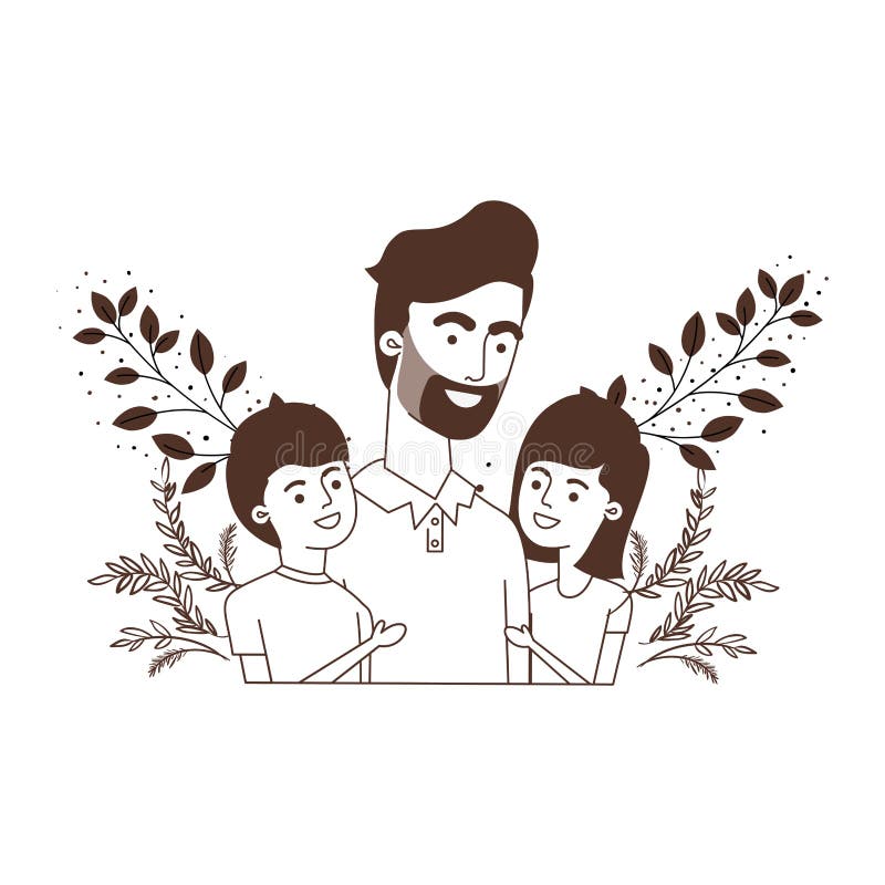 Father with Children Avatar Character Stock Vector - Illustration of ...