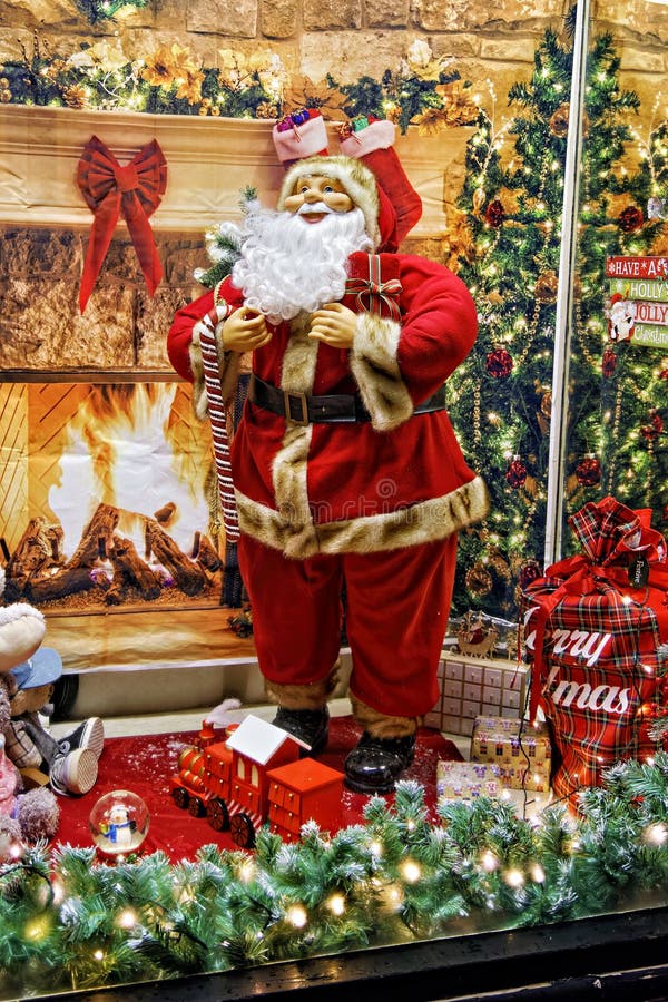 Father Christmas Shop Window Display Editorial Image - Image of ...