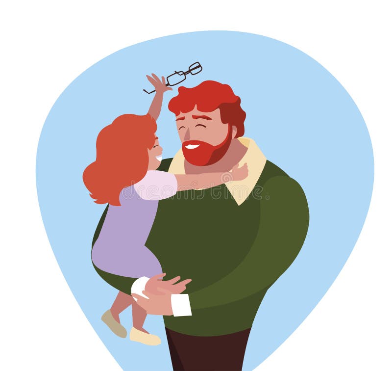 Father with Son and Daughter Characters in the Field Stock Illustration ...