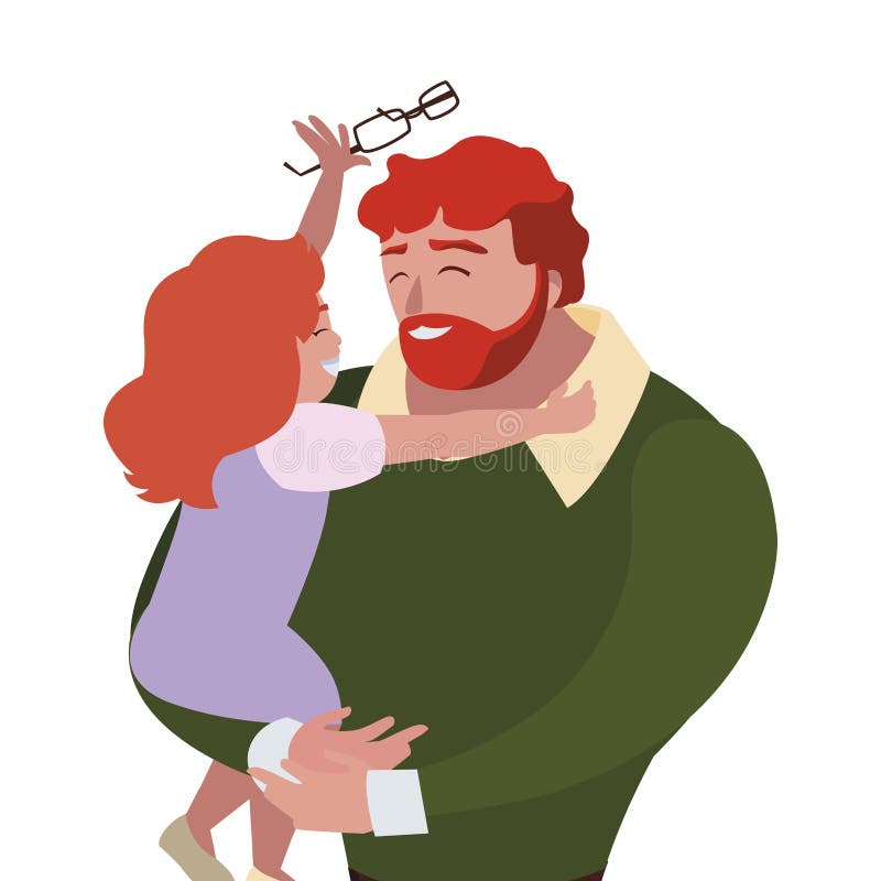 Father with Daughter Characters Stock Illustration - Illustration of ...
