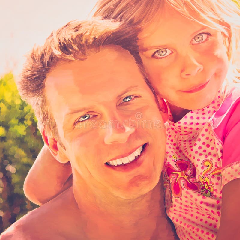 Father And Daughter Cuddling Stock Image Image Of Cheerful Father