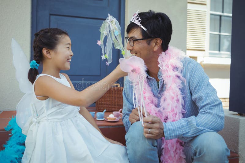 Father and Daughter in Fairy Costume Stock Photo - Image of abode ...