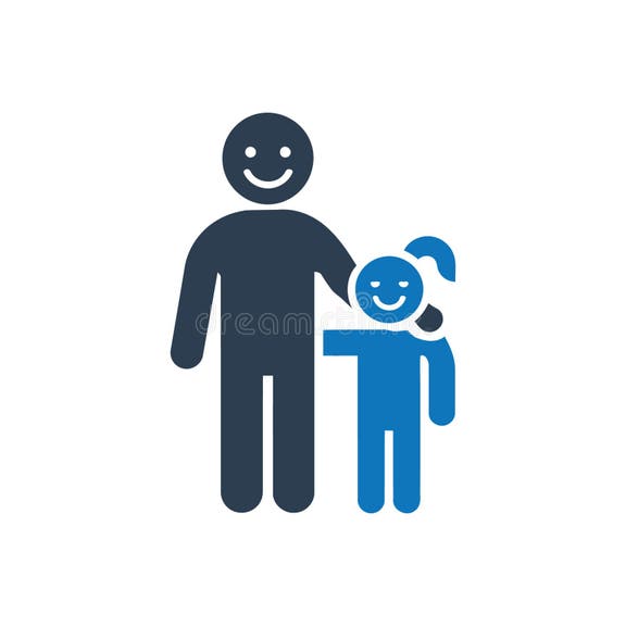 Father and Daughter Icon stock vector. Illustration of sign - 375316738