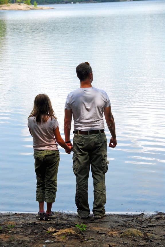 Father daughter lake stock image. Image of north, female - 997553