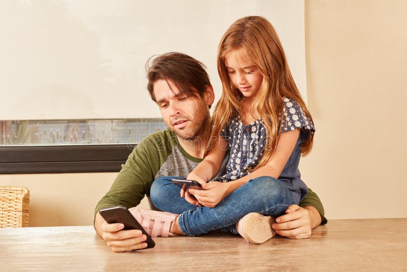 Father and Daughter Play a Computer Game Stock Photo - Image of ...