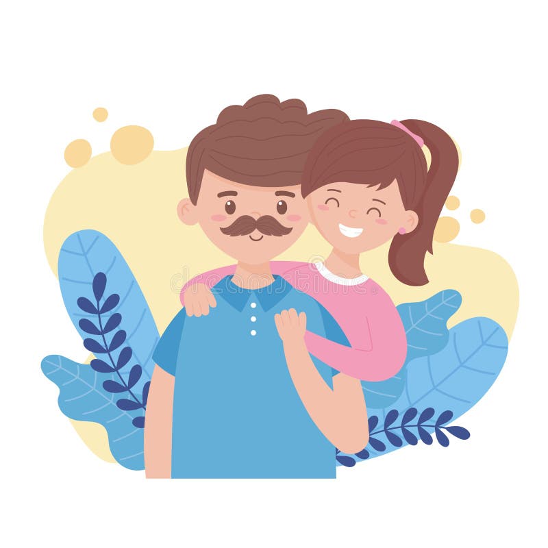 Father and Daughter Vector Design Stock Vector - Illustration of sign ...