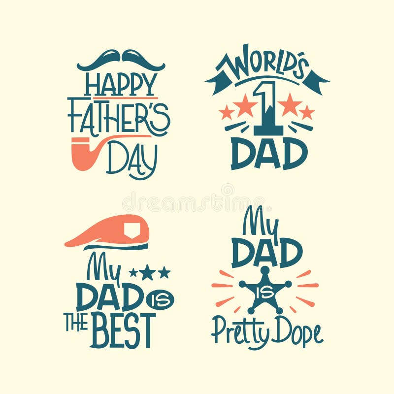 Happy Fathers Day Inspirational and Quote Poster Vector Set Stock ...