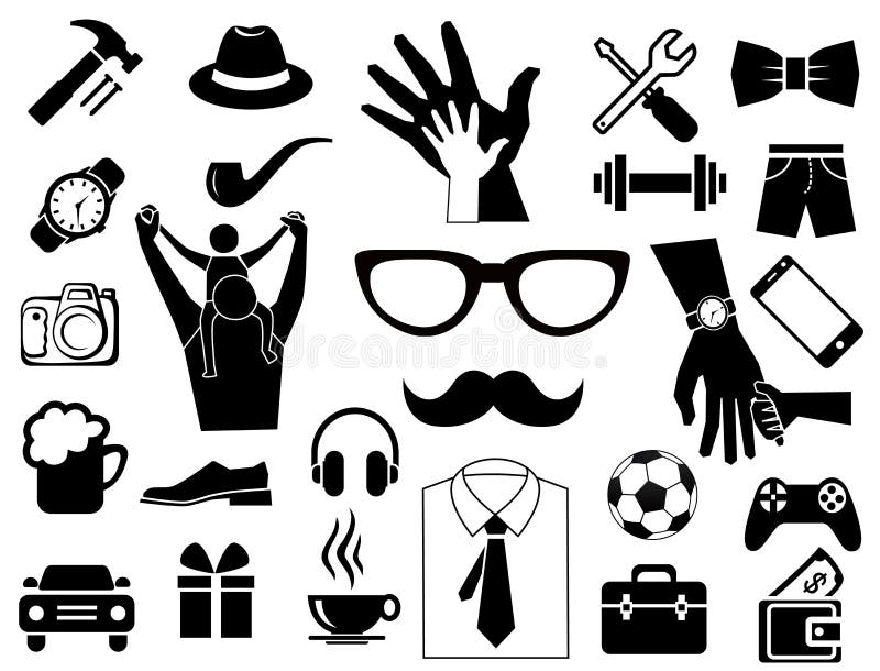 Father day icon set stock vector. Illustration of cheerful - 96657895