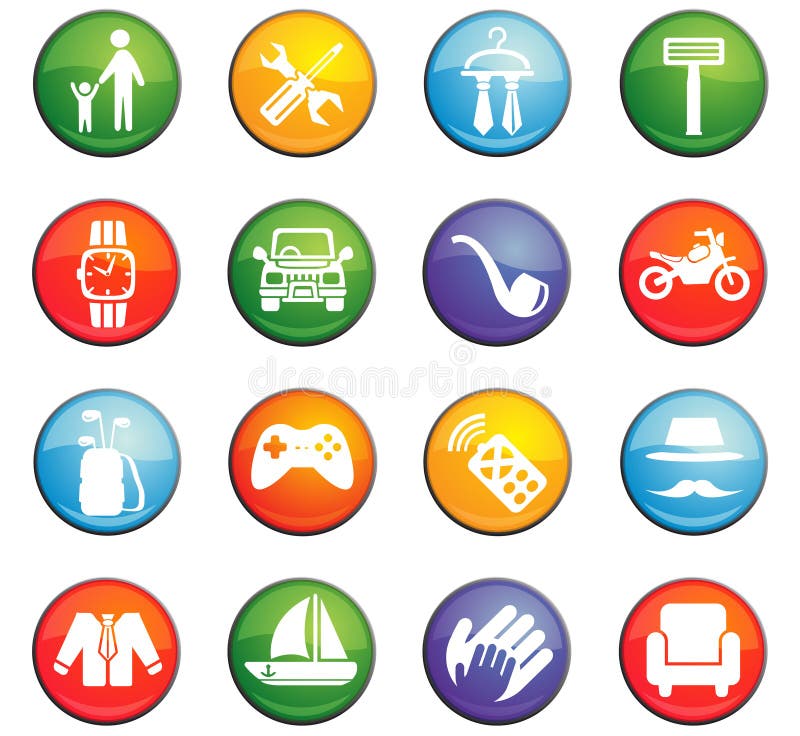 Father day icon set stock illustration. Illustration of jacket - 89193449