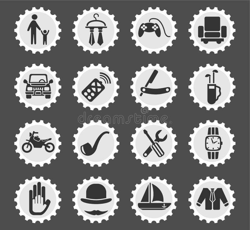 Father day icon set stock illustration. Illustration of celebration ...