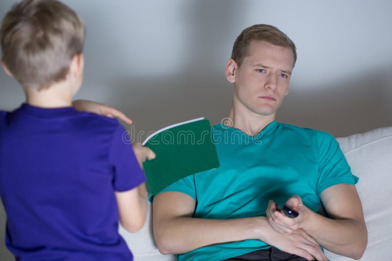 Child asking dad for help stock image. Image of immature - 48763015