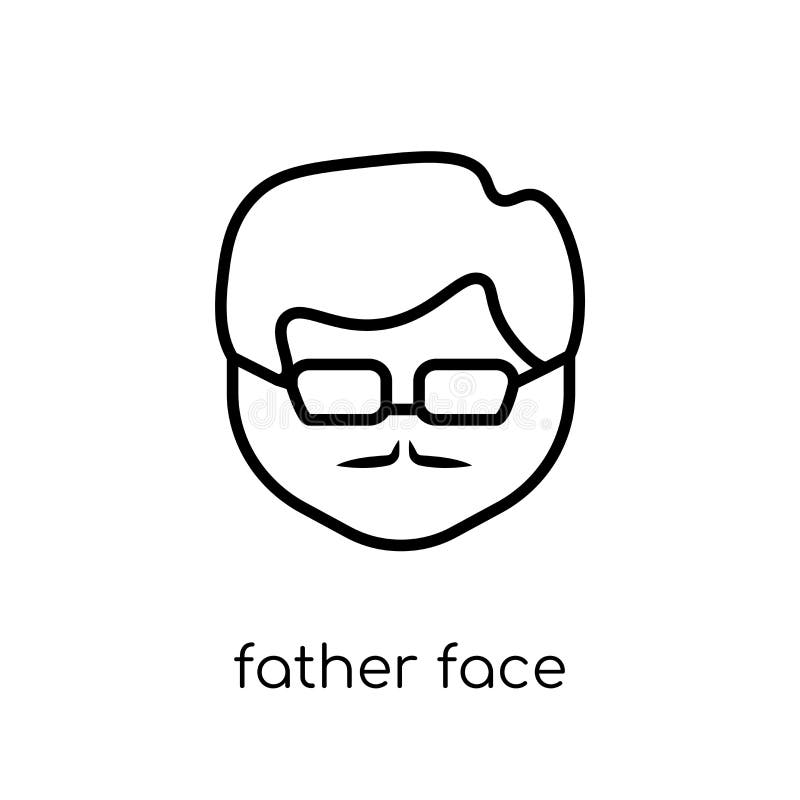 Father Face Icon. Trendy Flat Vector Father Face Icon on White B Stock ...