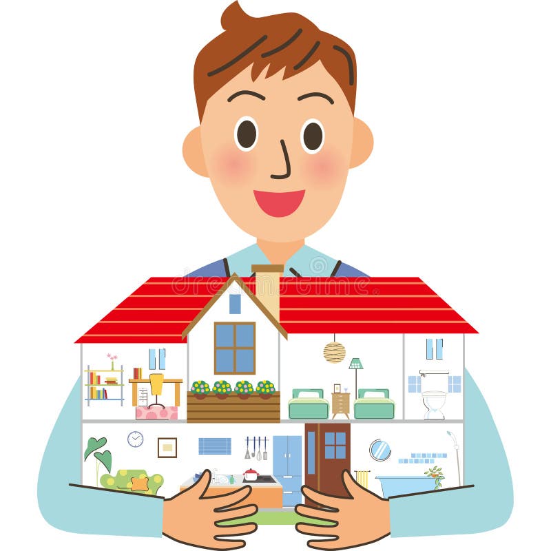 Father having a house stock vector. Illustration of smile - 89109792