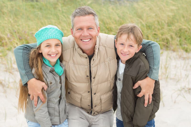 Father and His Kids Enjoying a Day Out Stock Photo - Image of caucasian ...