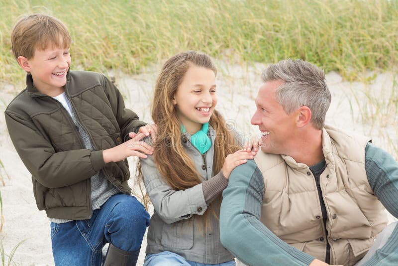 Father and His Kids Enjoying a Day Out Stock Image - Image of holidays ...