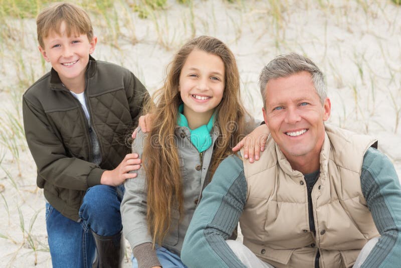Father and His Kids Enjoying a Day Out Stock Image - Image of fair ...