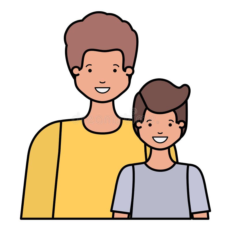 Father with His Son Smiling Avatar Character Stock Vector ...
