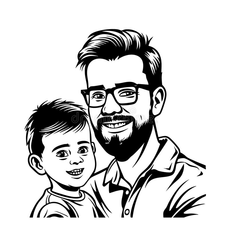 Father and his son stock vector. Illustration of collection - 384265268