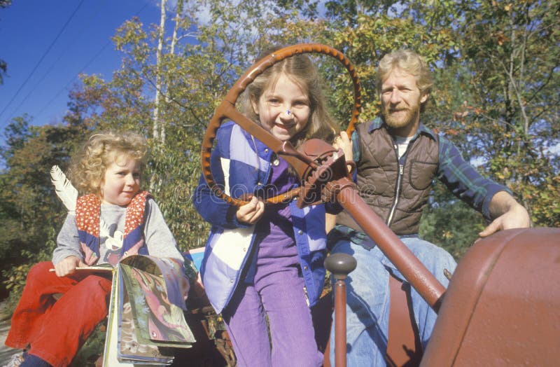 A Father with His Two Daughters Editorial Stock Image - Image of family ...