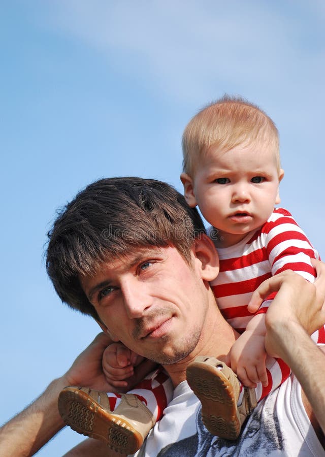 Father with His Young Baby. Stock Image - Image of parenthood, isolated ...