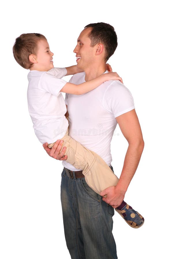 Father Holds Son Face-to-face Stock Photo - Image of beauty, prescooler ...