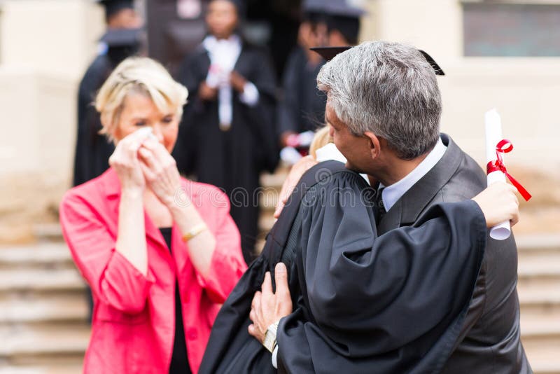 Father Hugging Daughter Graduation Stock Photo - Image of happy, degree ...