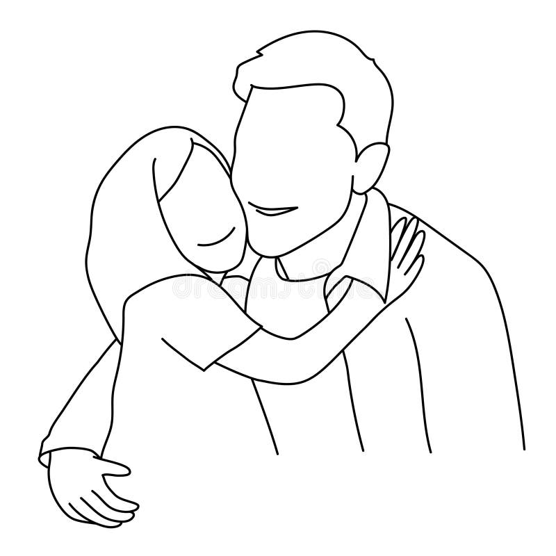 People Hugging Line Art Stock Illustrations – 729 People Hugging Line ...