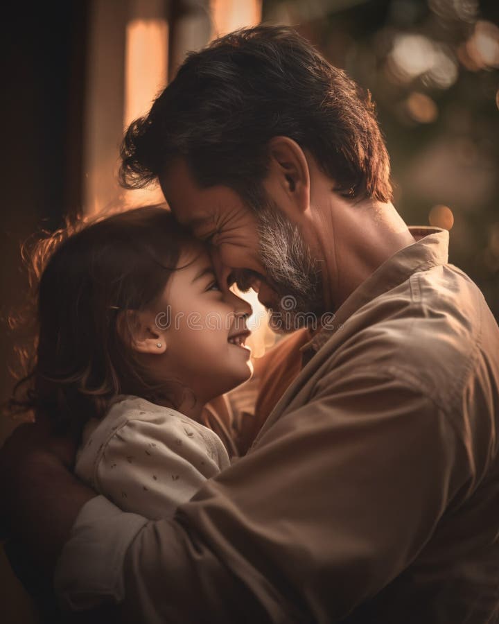 Father Hugging His Daughter in Father Day Made with Generative Ai Stock ...
