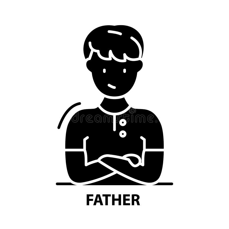 Father Icon, Black Vector Sign with Editable Strokes, Concept ...