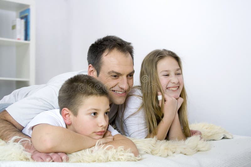 Father with kids stock image. Image of portrait, female - 22623097
