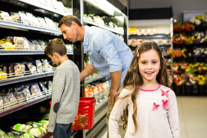 Father and Kids at the Grocery Store Stock Image - Image of indoors ...