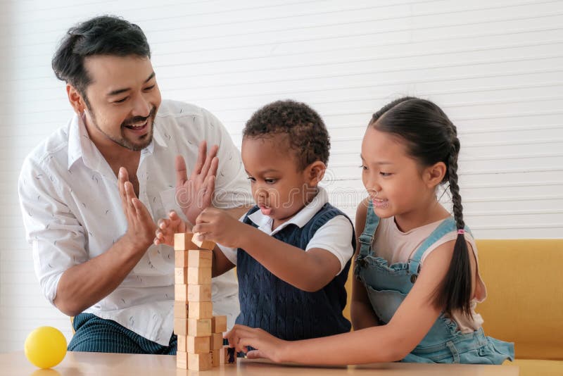 Father and kids stock image. Image of together, happy - 253717563