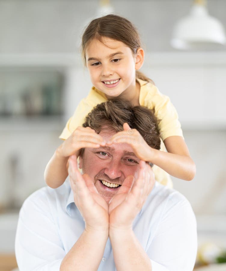 Happy Father with Son and Daughter Near the Christmas Tree in Living ...