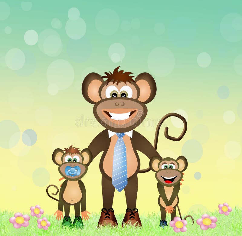 Monkey Father Stock Illustrations – 199 Monkey Father Stock ...